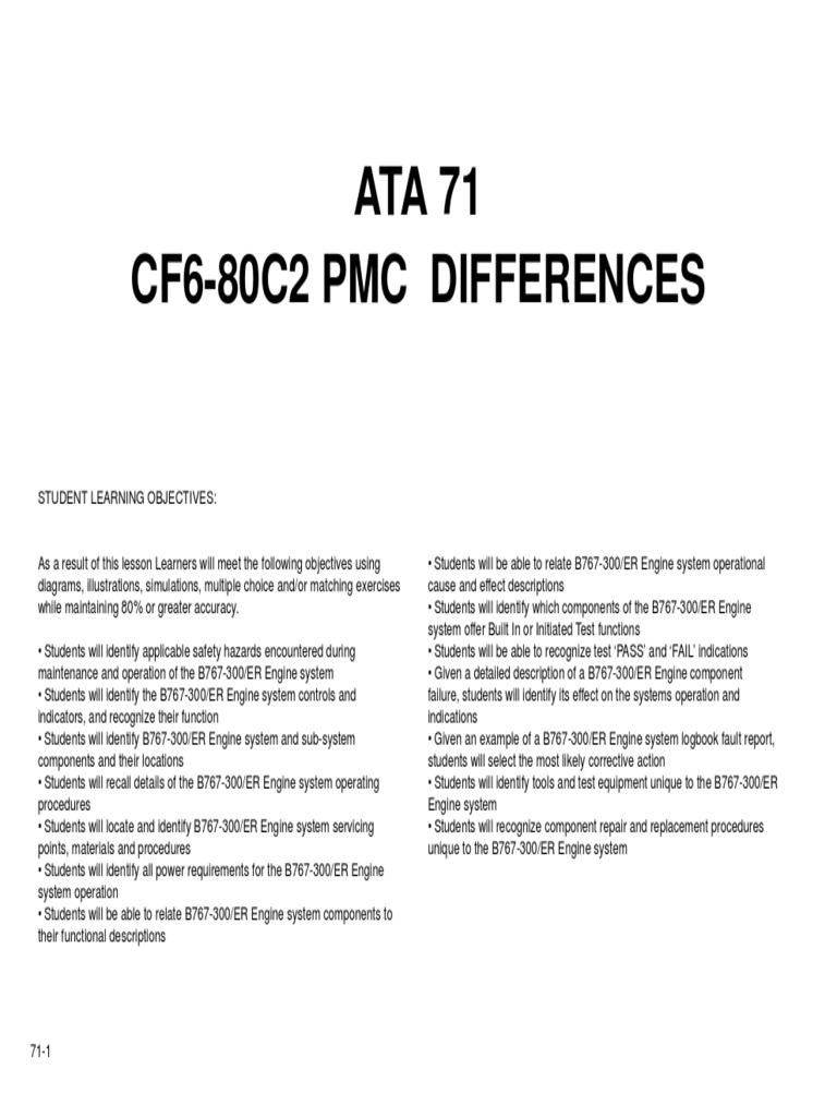 67-71GE CF680C2 PMC Diff Class With Pictures V1.0 | PDF | Valve | System