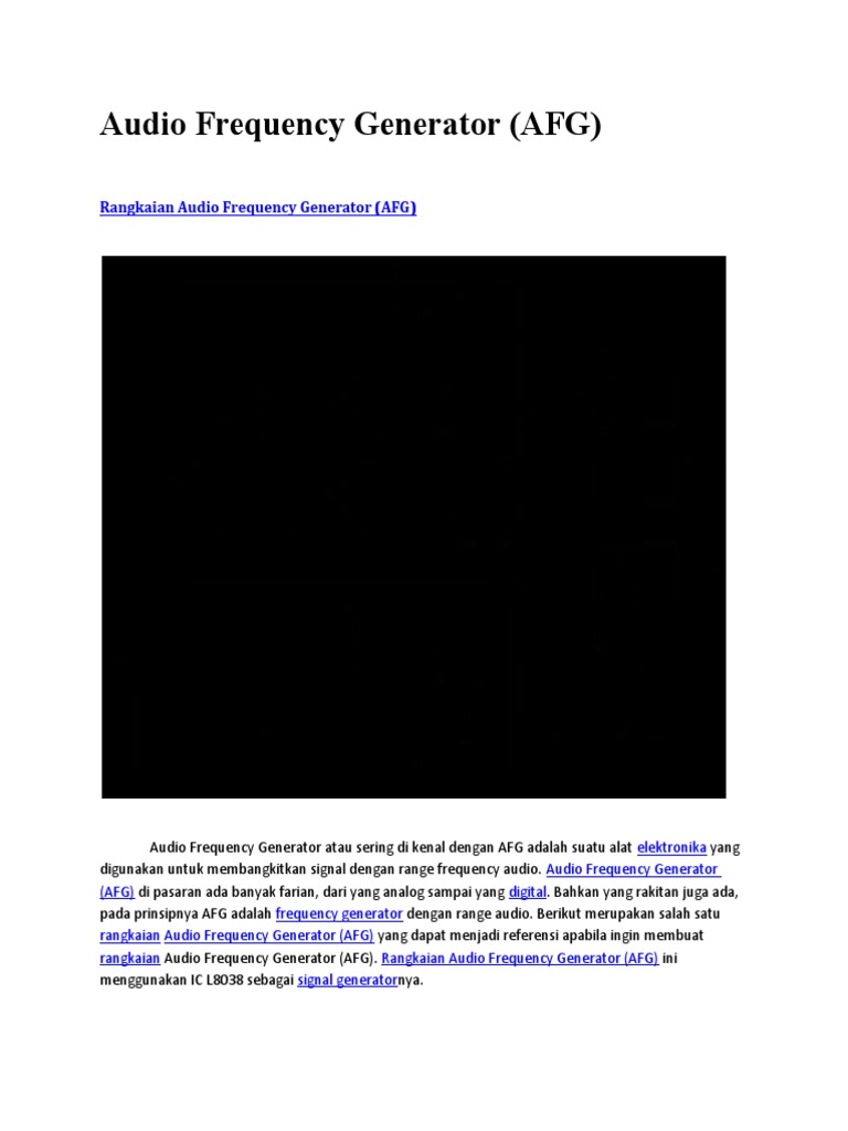 Rangkaian Audio Frequency Generator AFG | PDF