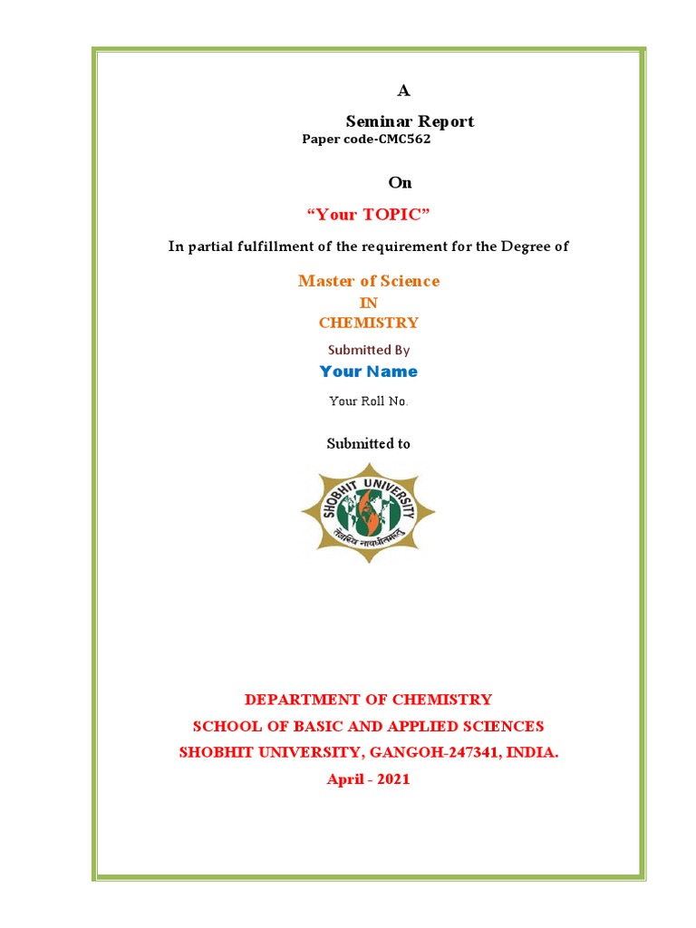 University Front Page For Projects | PDF