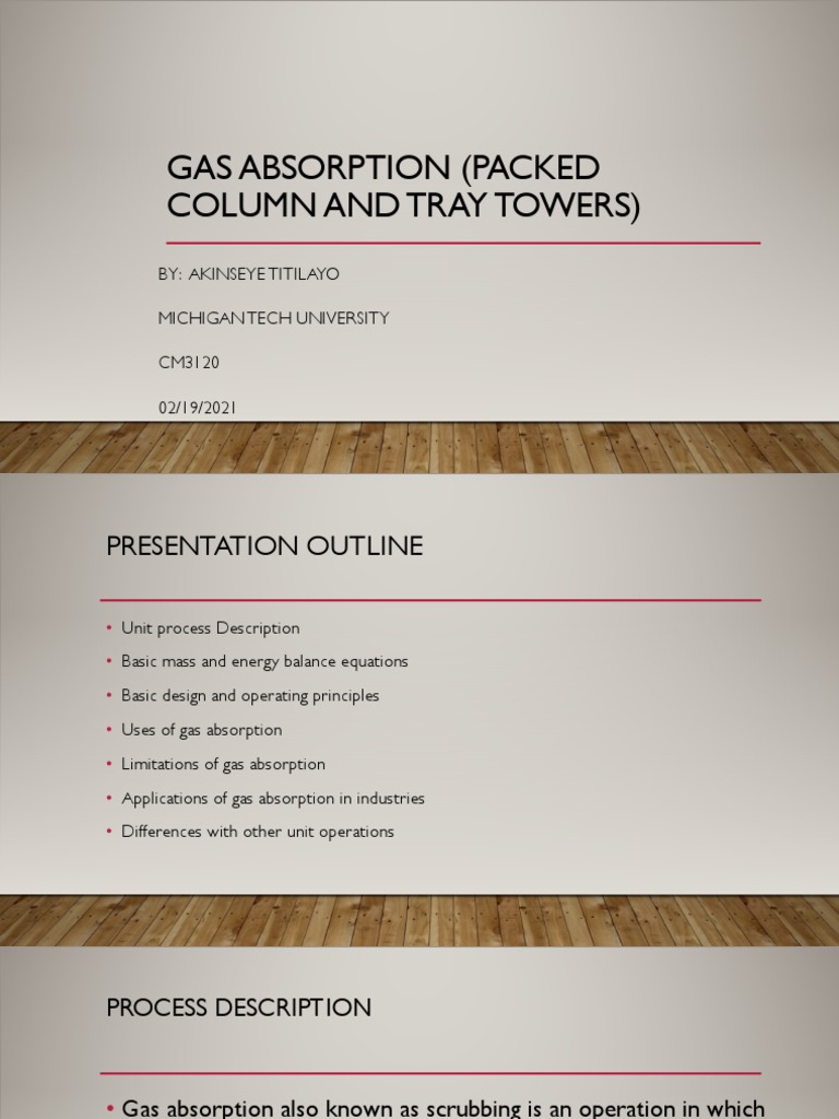 Gas Absorption Techniques Overview | PDF | Solution | Absorption ...