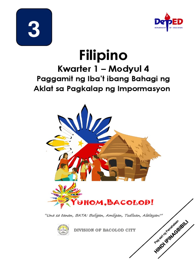 FIL3 Q1 M4 Paggamit NG Iba't Ibang Bahagi NG Aklat Sa Pagkalap NG Impormasyon | PDF