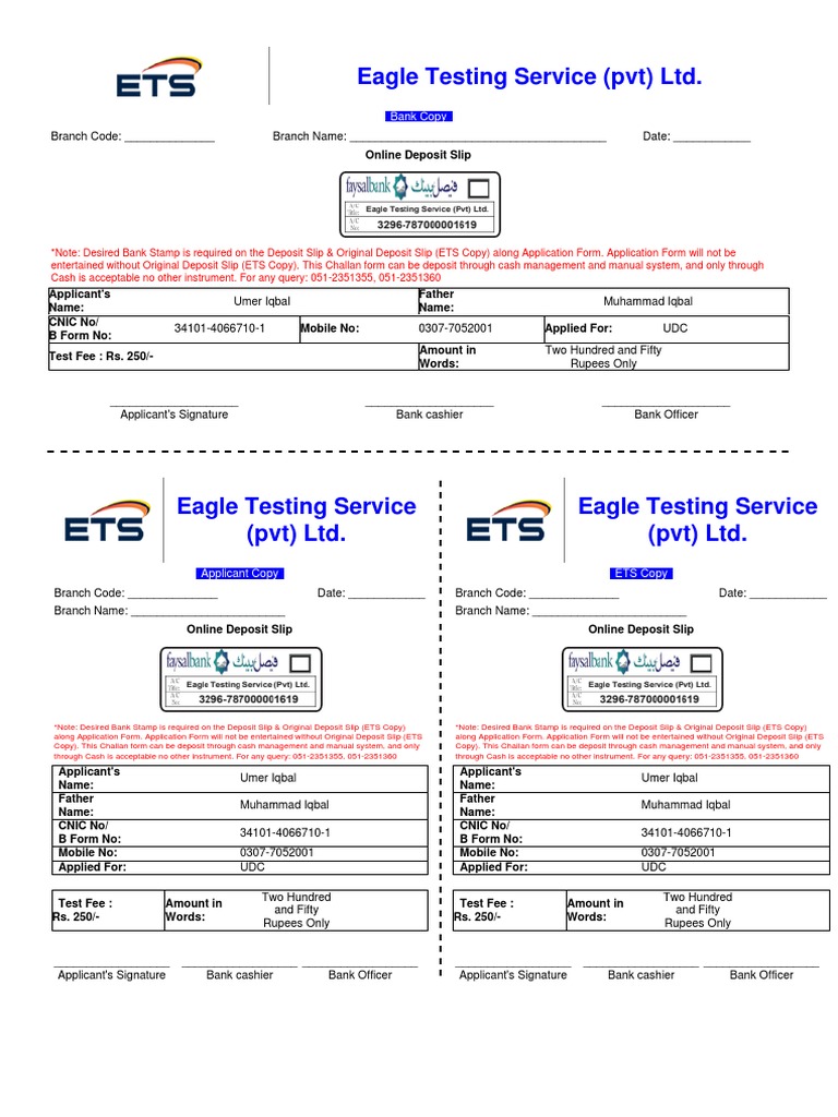 Eagle Testing Service (PVT) LTD.: Bank | PDF | Banks | Service Industries