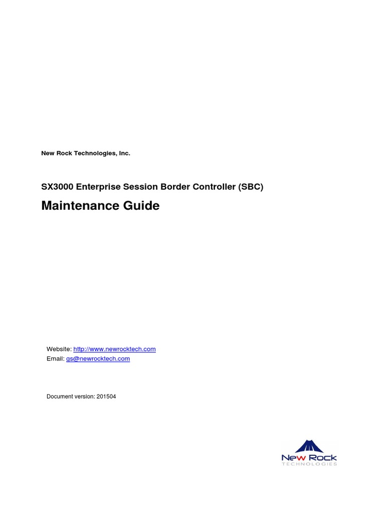 SX3000sbc Maintenance Guide | PDF | Port (Computer Networking) | Session Initiation Protocol
