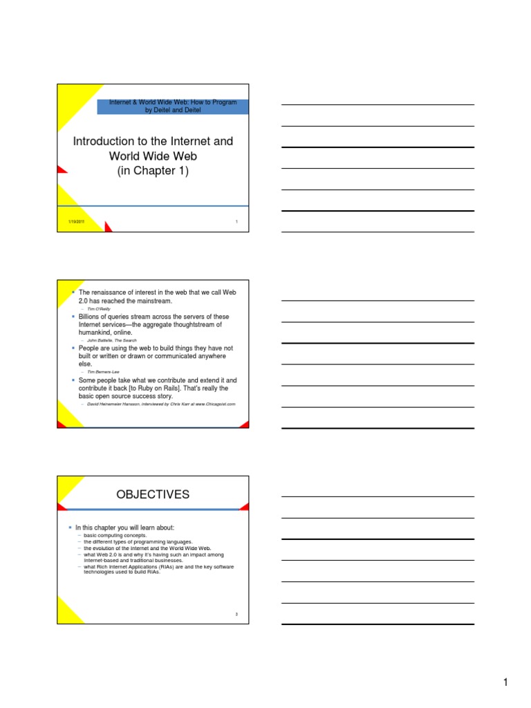 Introduction To The Internet and World Wide Web World Wide Web (In ...