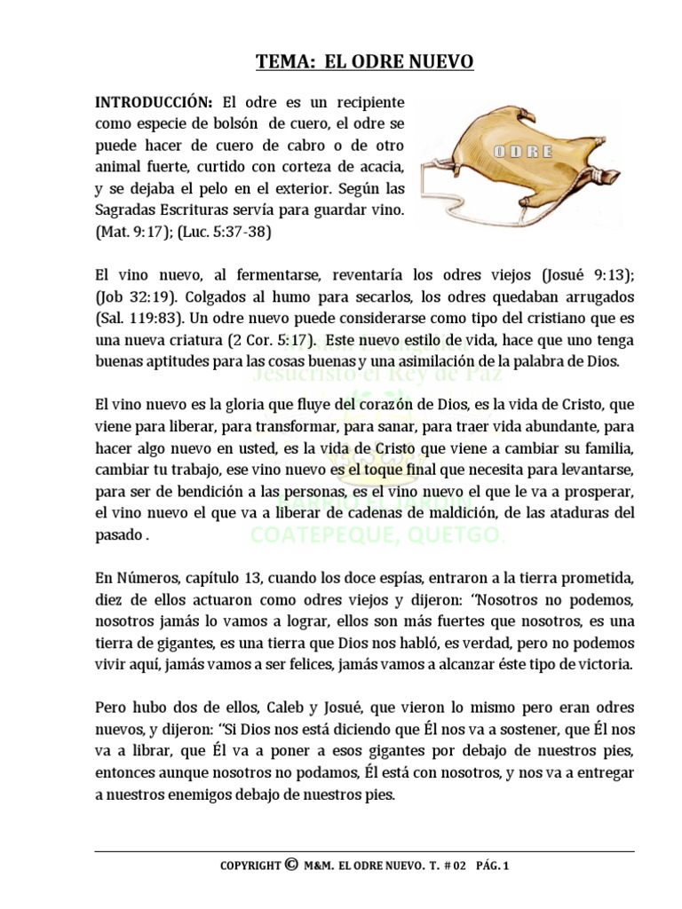Tema # 02. El Odre Nuevo | PDF | Vino | Religión y creencia