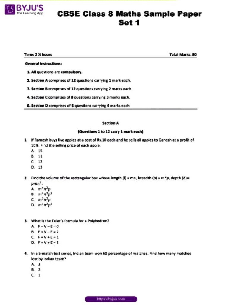 Maths Class 8 | Download Free PDF | Teaching Mathematics | Science