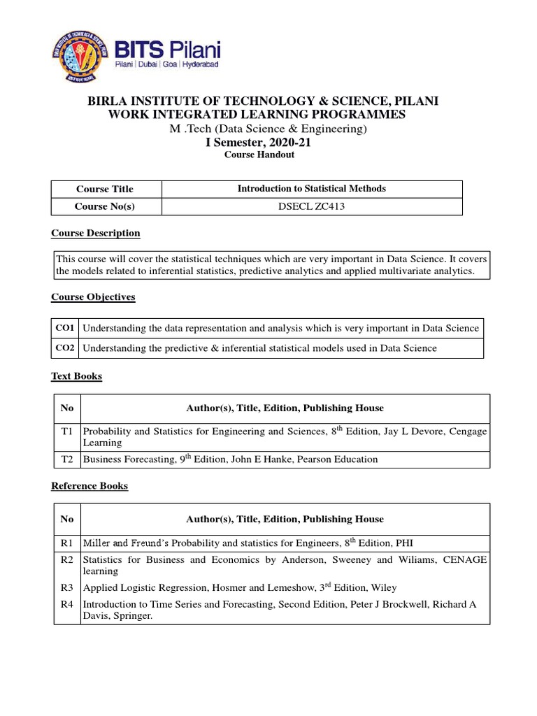 ISM Handout | PDF | Probability Distribution | Statistics