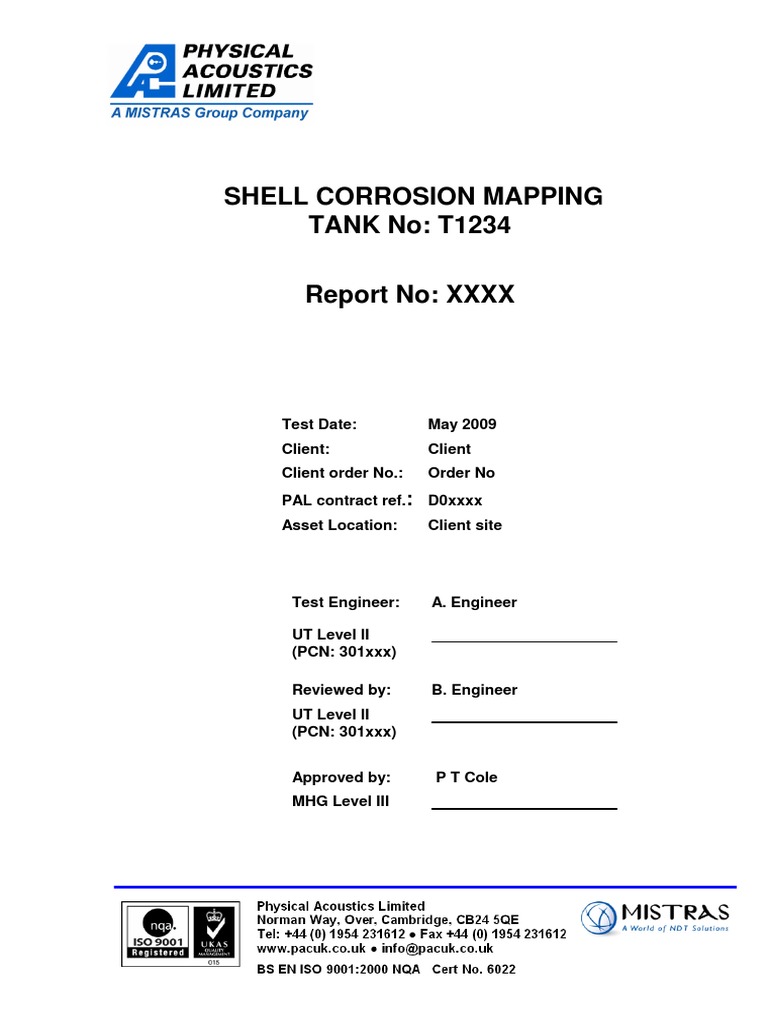LSI Sample Report Tank Shell | PDF | Tanks | Measurement