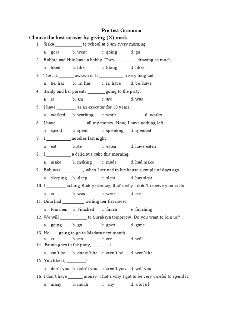 Grammar Quiz for Students | PDF