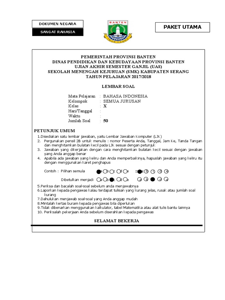 Contoh Format Soal | PDF
