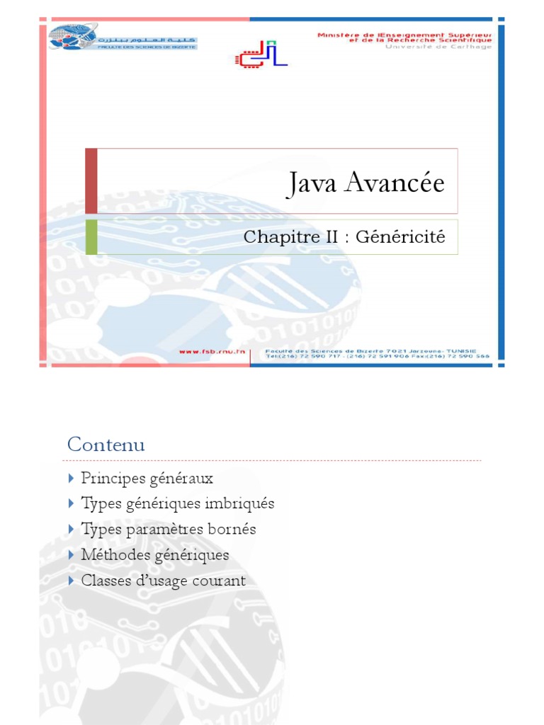 Cours Java Avancée - ChapII | PDF | Java (Langage de programmation) | Tableau (structure de données)
