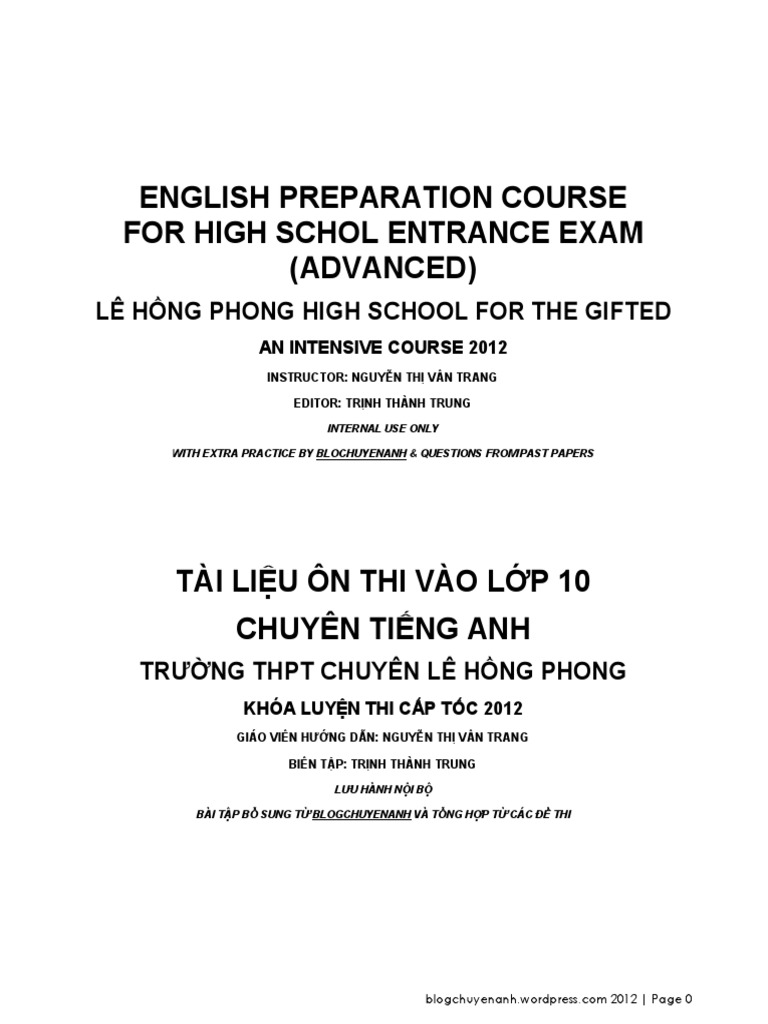 English Preparation Course For High Schol Entrance Exam | PDF | Matter ...