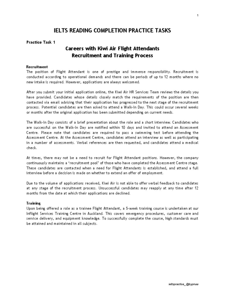 Handout - IELTS Reading Completion Practice Tests | Download Free PDF ...