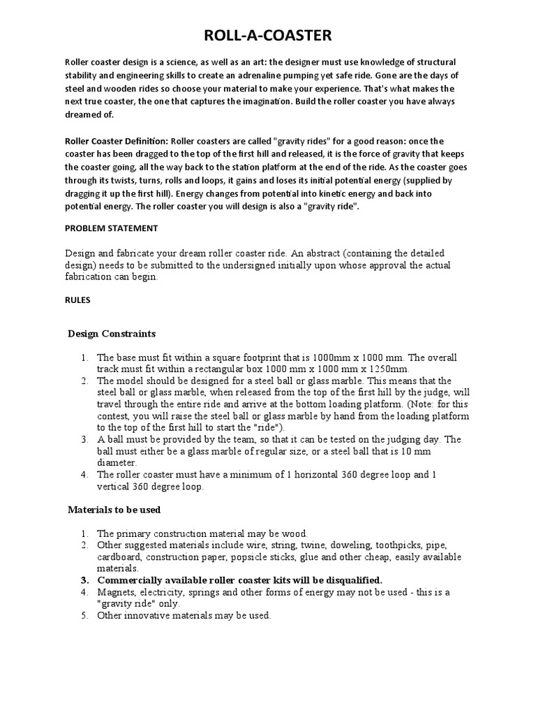 Design Your Dream Roller Coaster | PDF | Angle | Nature