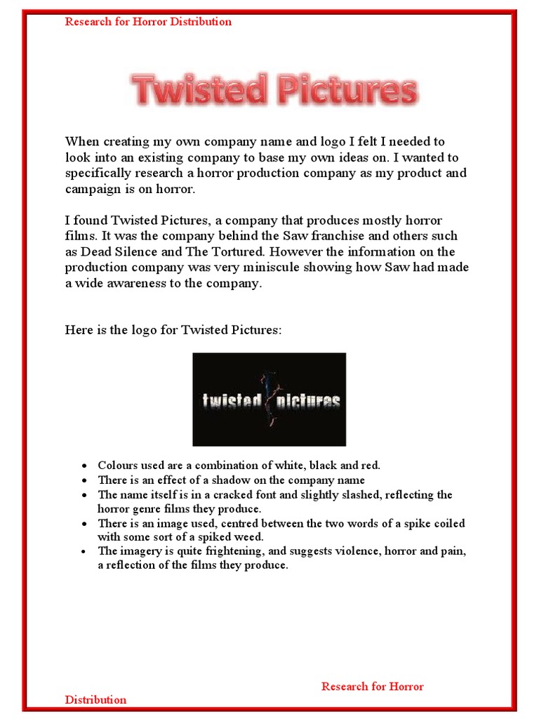 Twisted Pictures Research | PDF