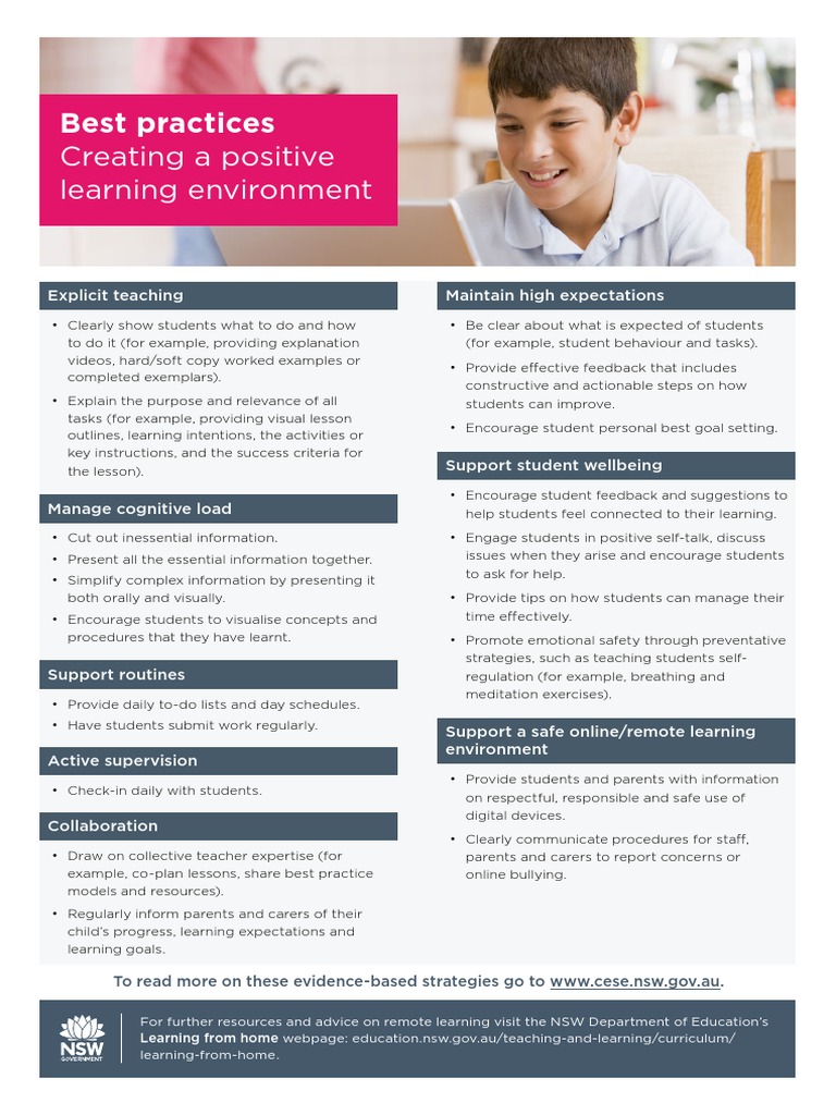 Creating A Positive Learning Environment: Best Practices | PDF ...