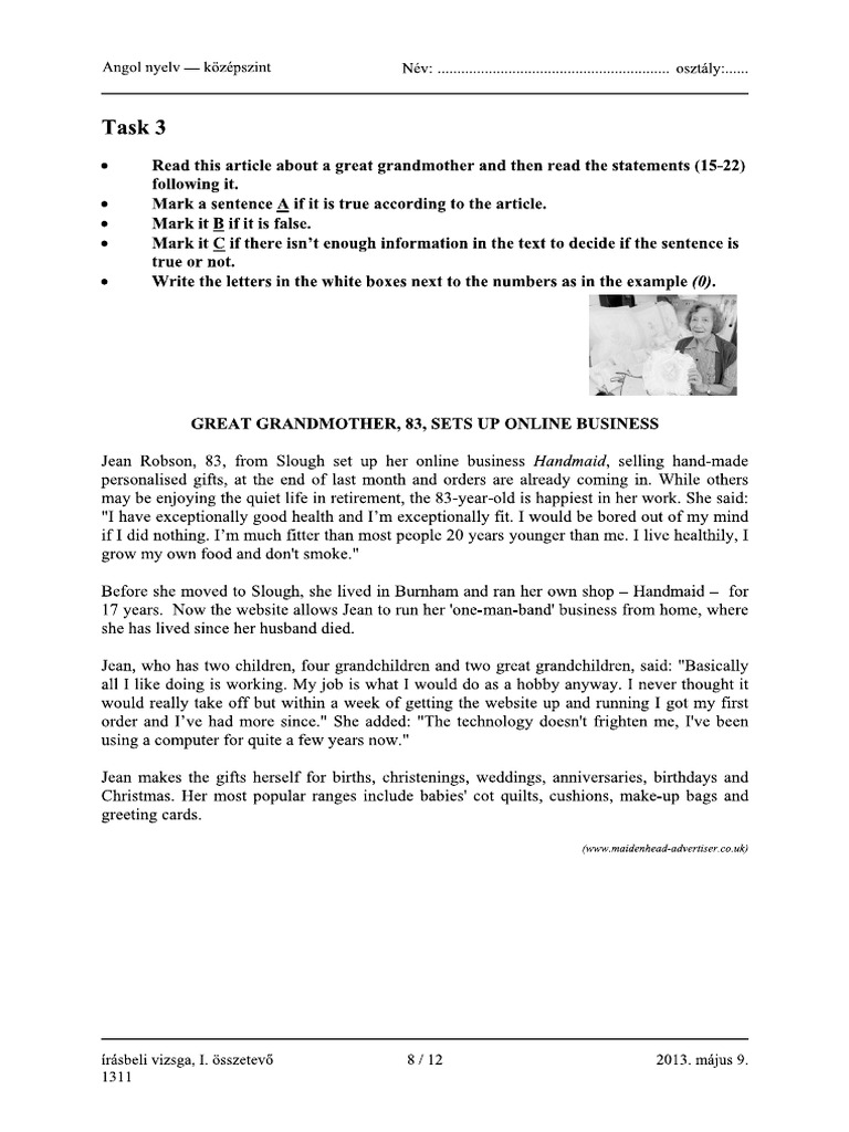 True or False - Reading Excercises | PDF