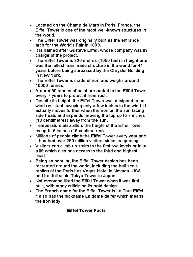 Eiffel Tower Pdf
