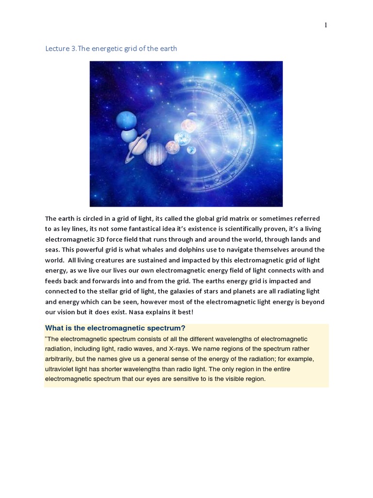 Lecture 3.the Energetic Grid of The Earth: What Is The Electromagnetic ...