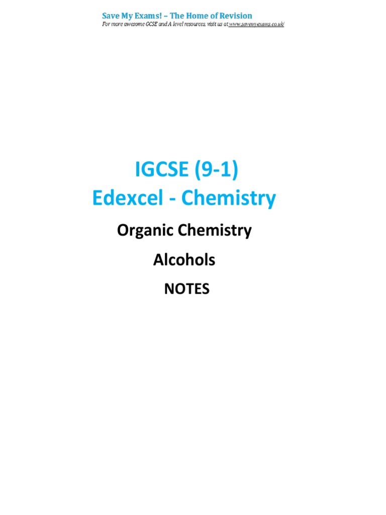 Igcse (9-1) Edexcel - Chemistry | PDF | Ethanol | Fermentation