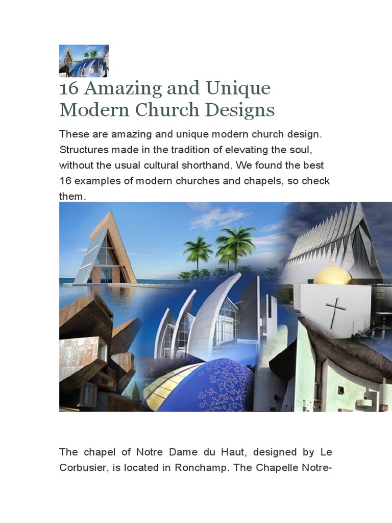 16 Amazing and Unique Modern Church Designs | PDF