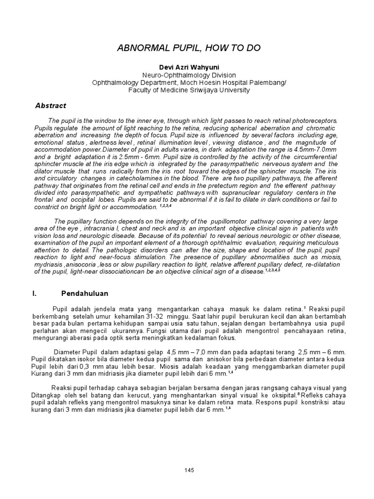 Abnormal Pupil, How To Do | PDF | Face | Human Anatomy