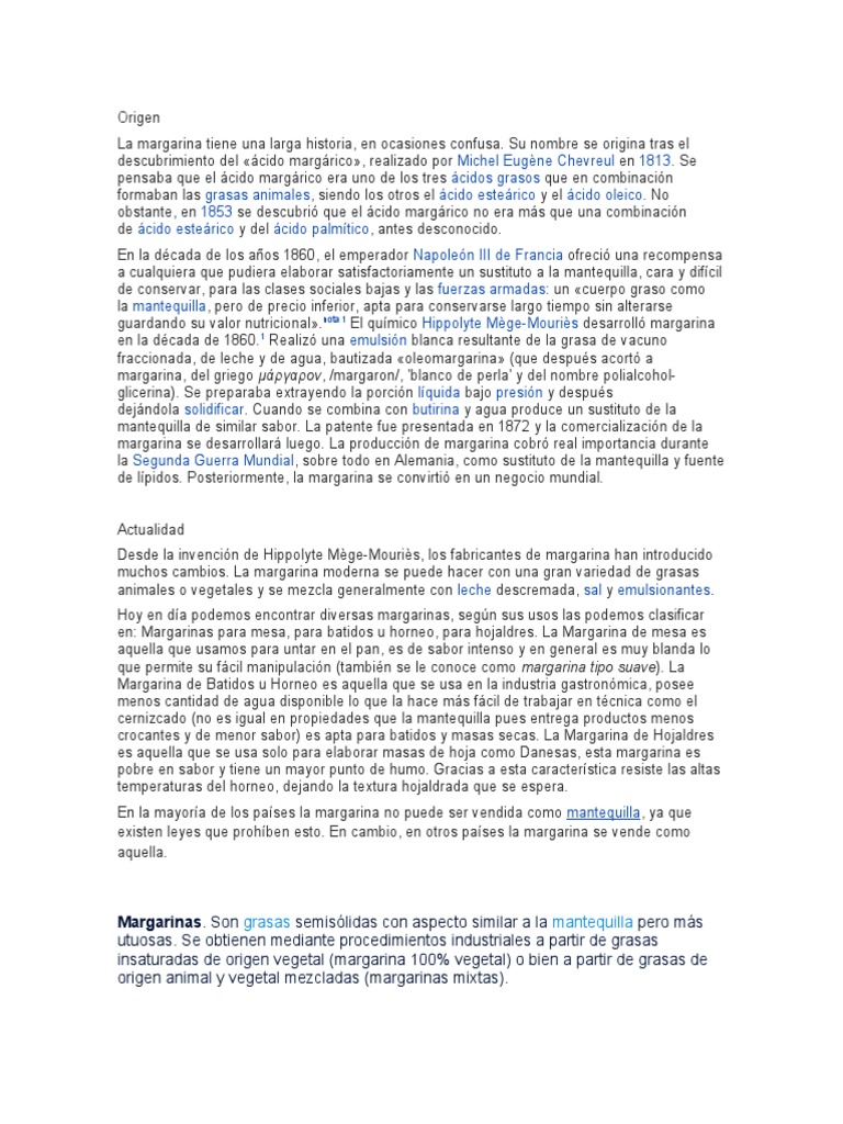 Trabajo Cegaven | PDF | Margarina | Química