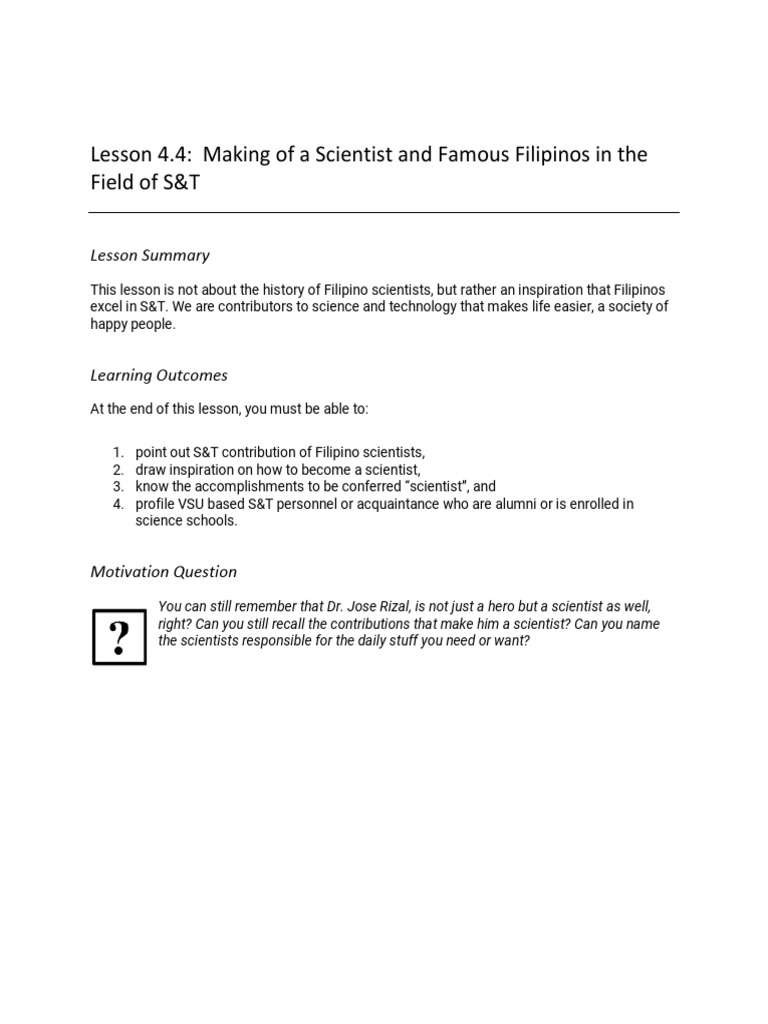 Module 4 Lesson 4 4 Pdf Science Science And Technology