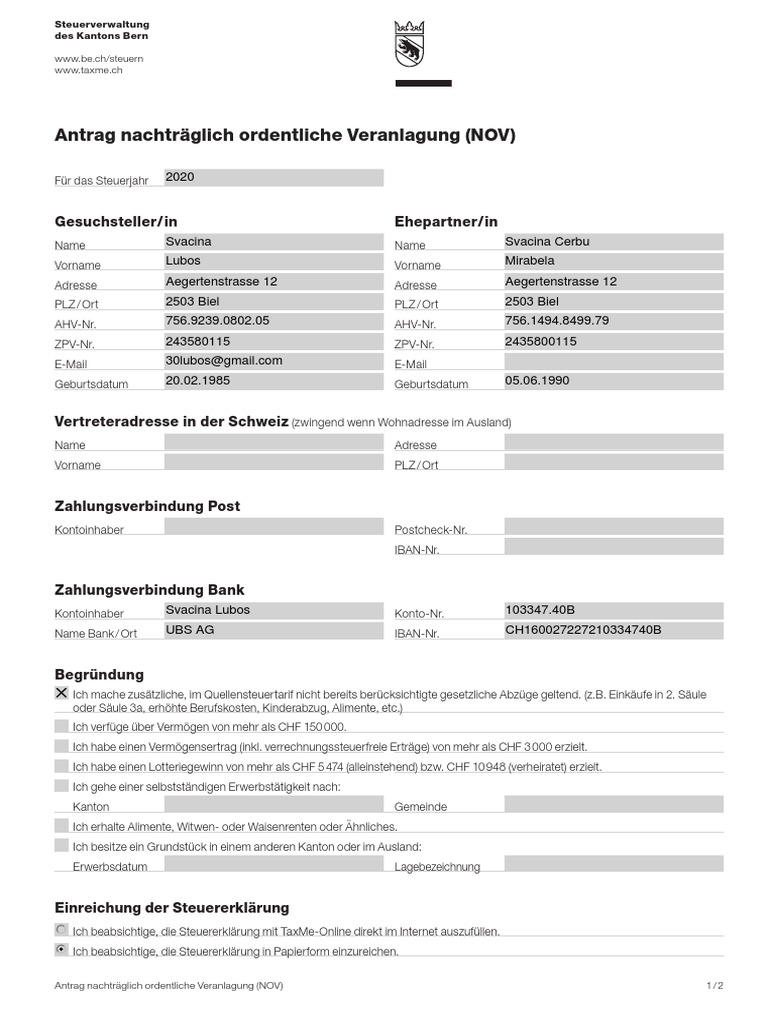 Form QST Antrag-Nov De-1 | PDF