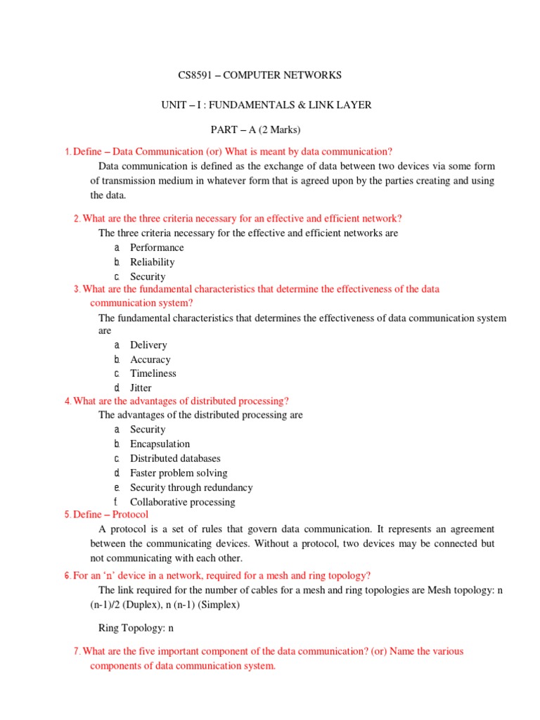 2marks & 16 Marks | PDF | Network Topology | Digital Subscriber Line