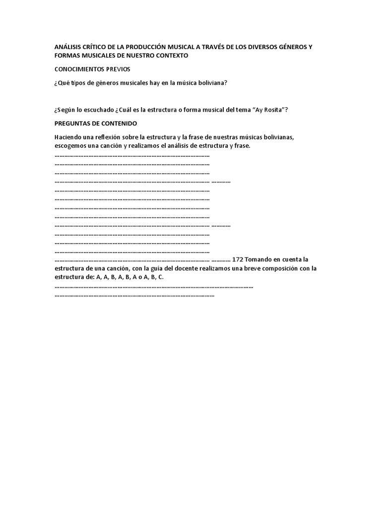 Análisis Crítico de La Producción Musical | PDF