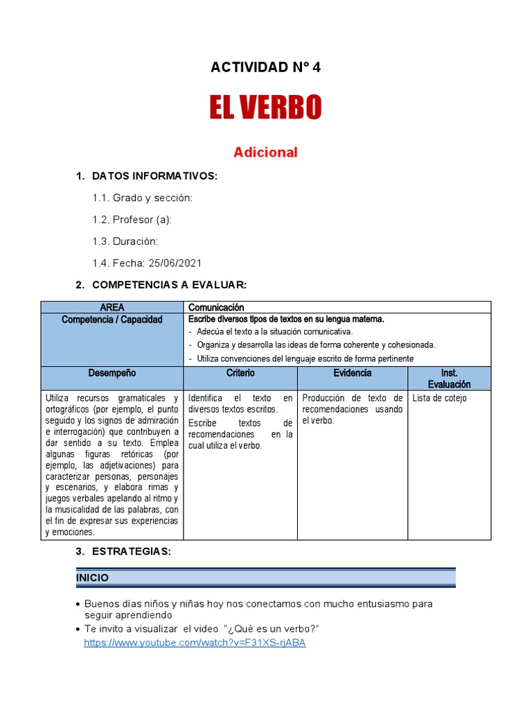 Identifica verbos en textos cortos | PDF | Verbo | Comunicación