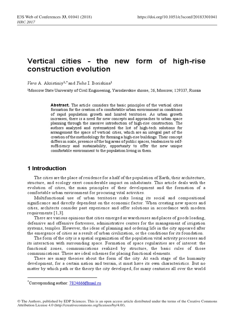 Vertical Cities - The New Form of High-Rise Constr | PDF | Elevator ...