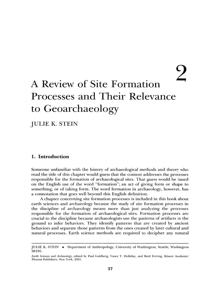 Site Formation Processes in Geoarchaeology | PDF | Artifact ...