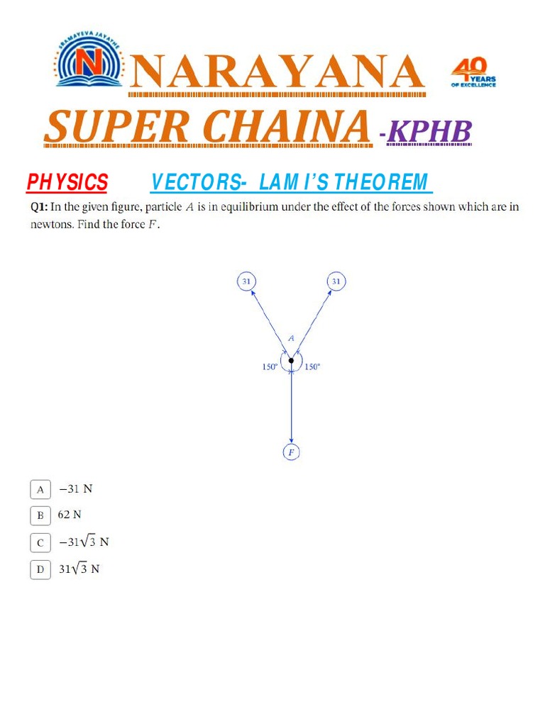 Vectors-Lami'S Theorem: Physics | PDF
