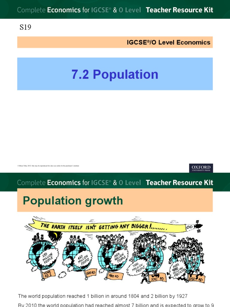 7.2 Population: Igcse /O Level Economics | PDF | Environmental Social ...