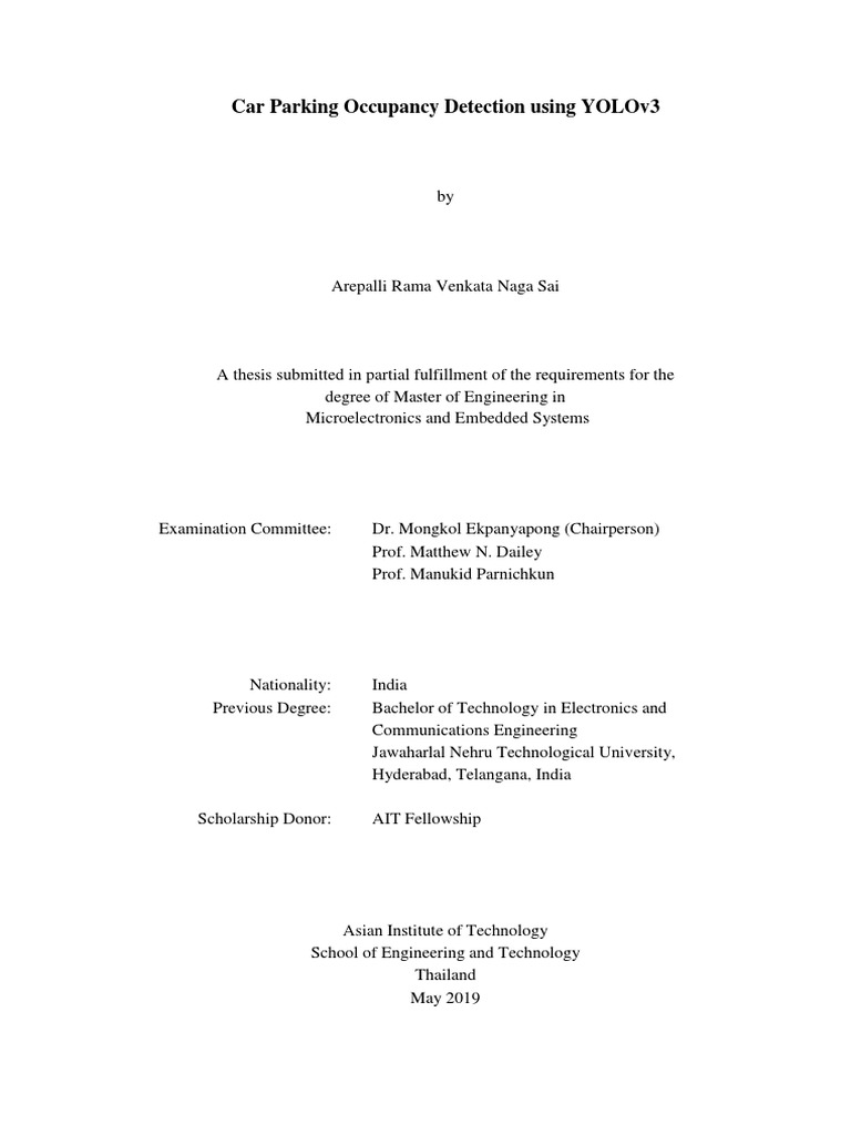 Car Parking Occupancy Detection Using YOLOv3 | Download Free PDF | Parking | Artificial Neural ...