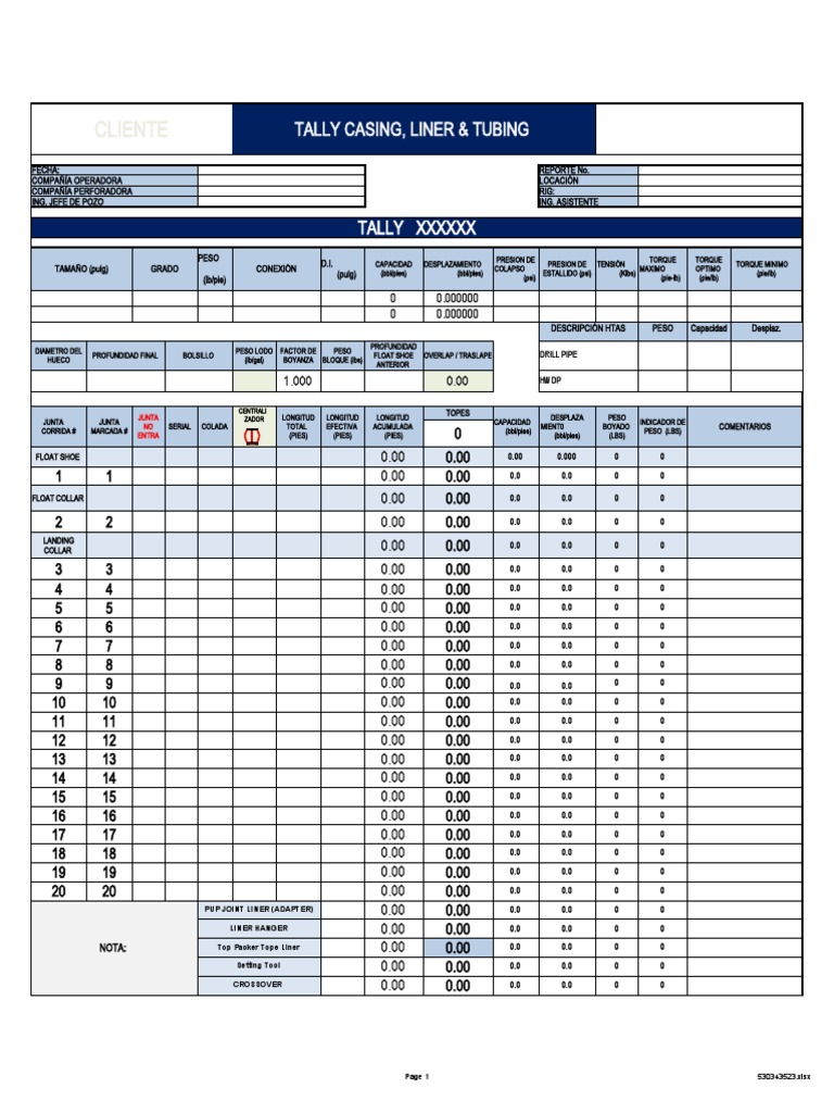 Cliente: Tally Casing, Liner & Tubing | PDF | Building Engineering ...