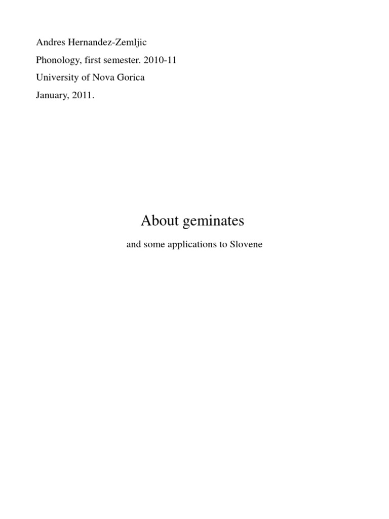 Gemination | PDF | Morphology (Linguistics) | Linguistic Typology