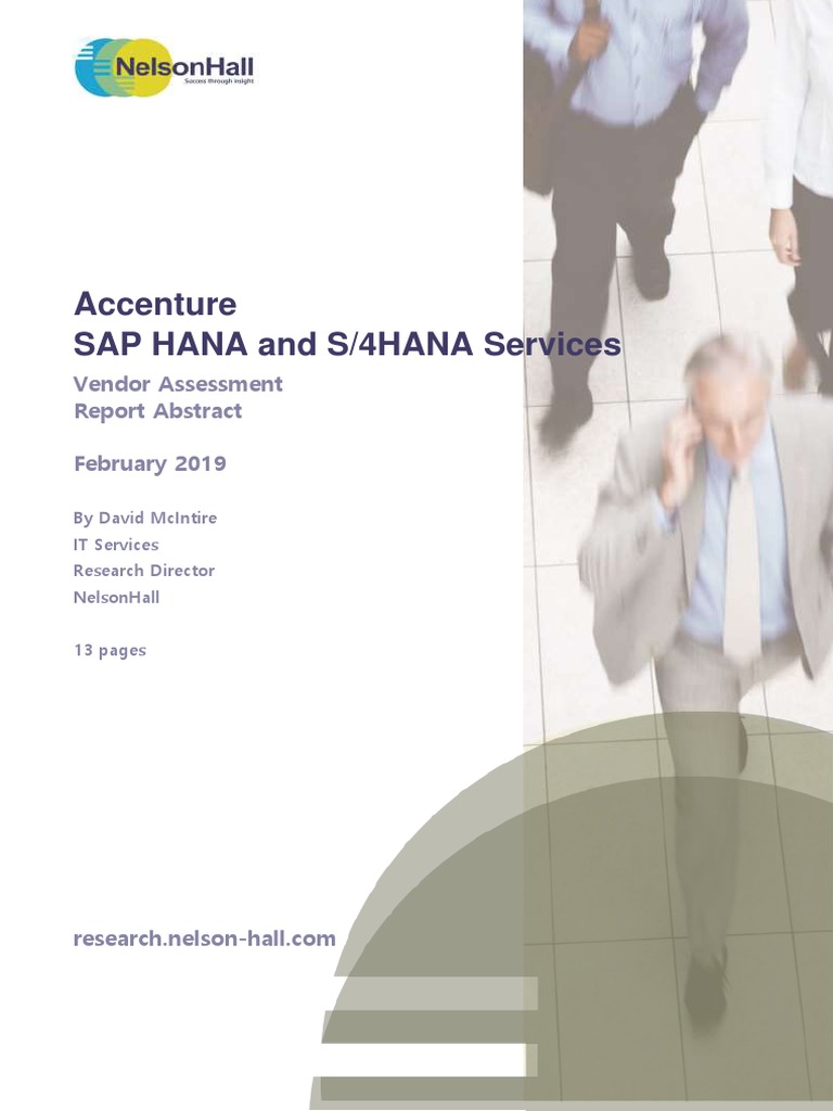 Accenture SAP HANA and S/4HANA Services: Vendor Assessment Report ...