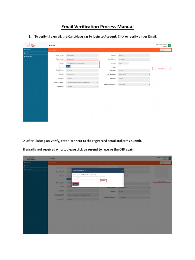 Email Verification Process Manual | PDF
