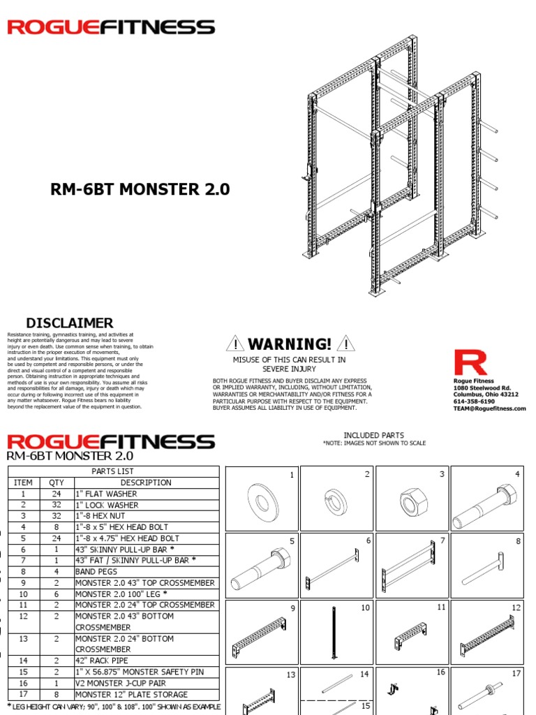 RM-6 Instructions Rogue Fitness RM6 Monster 6 Installation Assembly ...