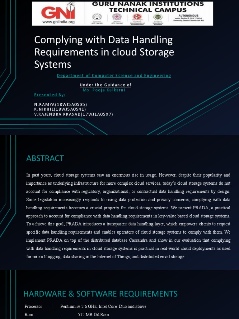Complying With Data Handling Requirements in Cloud Storage Systems ...