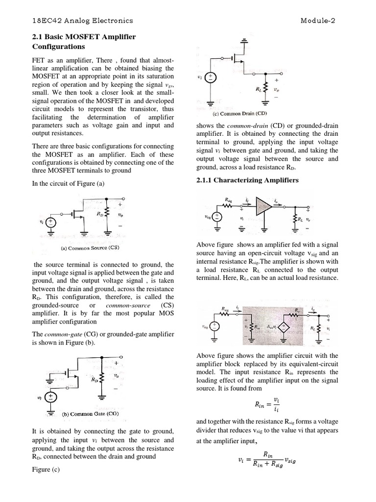 Analog Electronics Module-2 | PDF | Amplifier | Electronic Oscillator