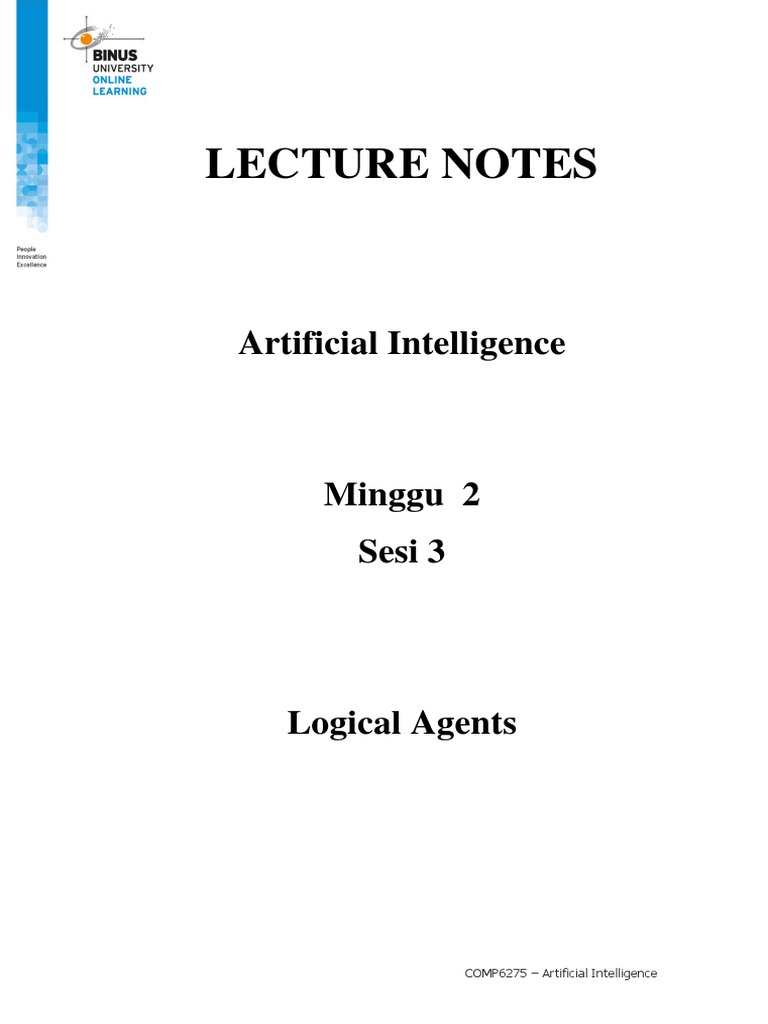 LN02-COMP6275-Artificial Intelligence-Logical Agents | PDF