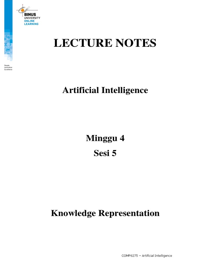LN04-COMP6275-Artificial Intelligence-Knowledge Representation | PDF