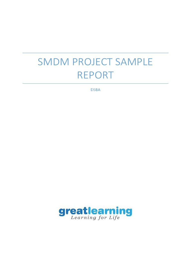 SMDM Project SAMPLE REPORT | PDF | Survey Methodology | Statistics