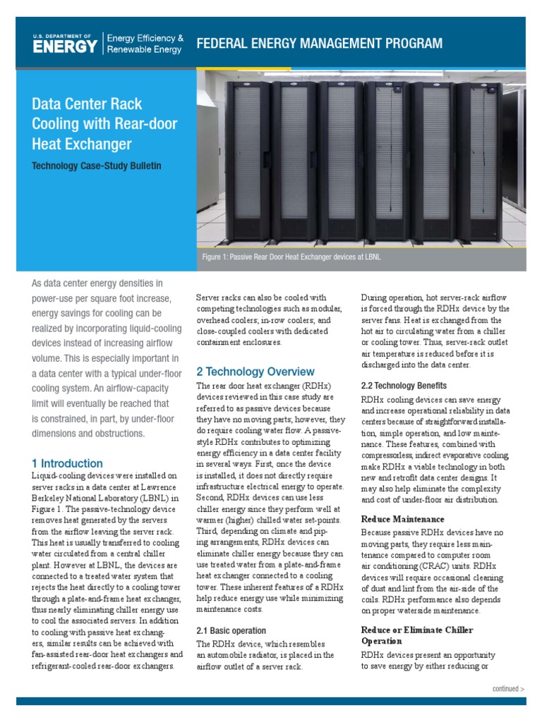 RDHX Doe Femp | PDF | Data Center | Heat Exchanger
