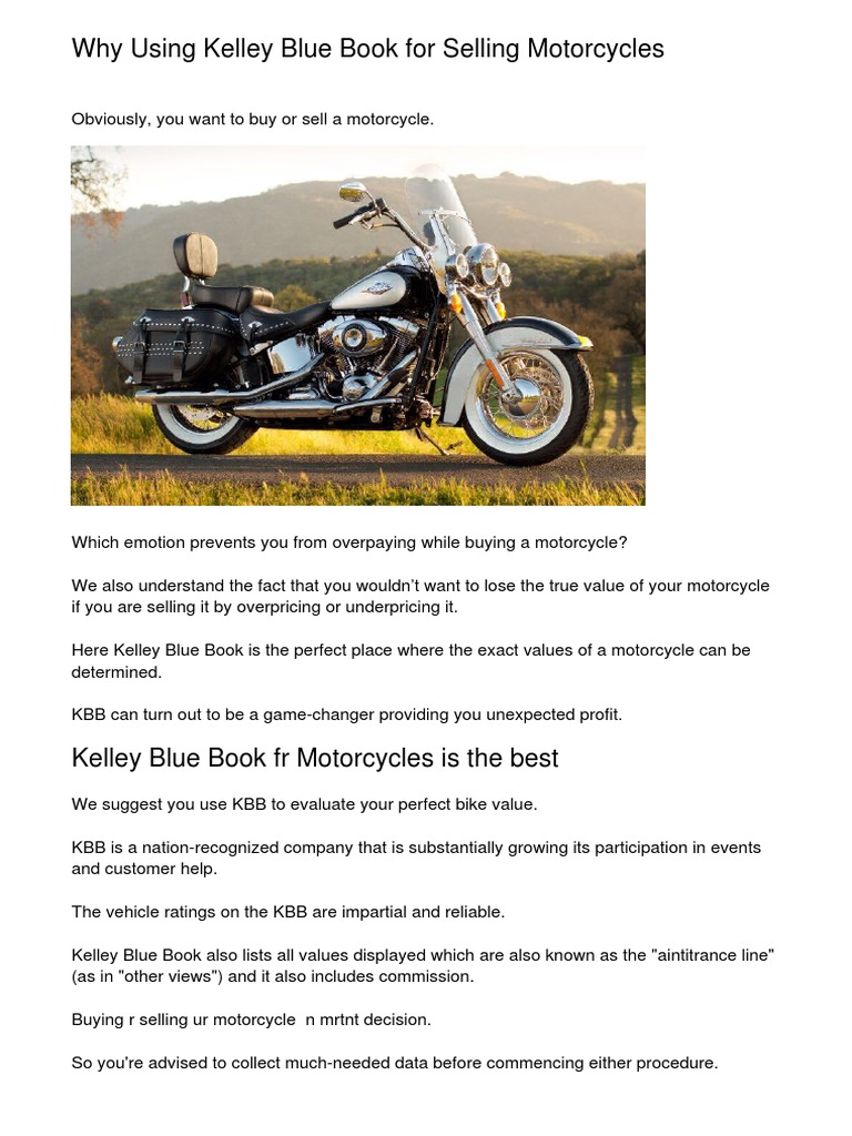 Why Choose Kelley Blue Book For Motorcyclesioqae | PDF