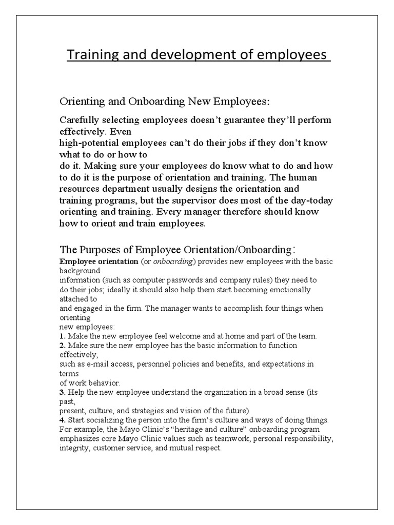 Training and Development of Employees | PDF | Employment | Human Nature